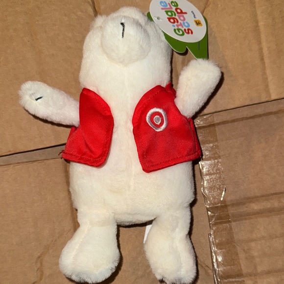 Target | Toys | Target White Plush Bear With Red Vest | Poshmark